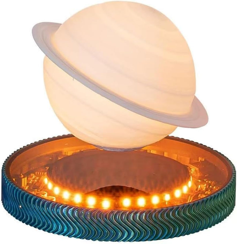 Levitating Saturn Moon Lamp – Floating 360° Rotating Light – Snaptronix